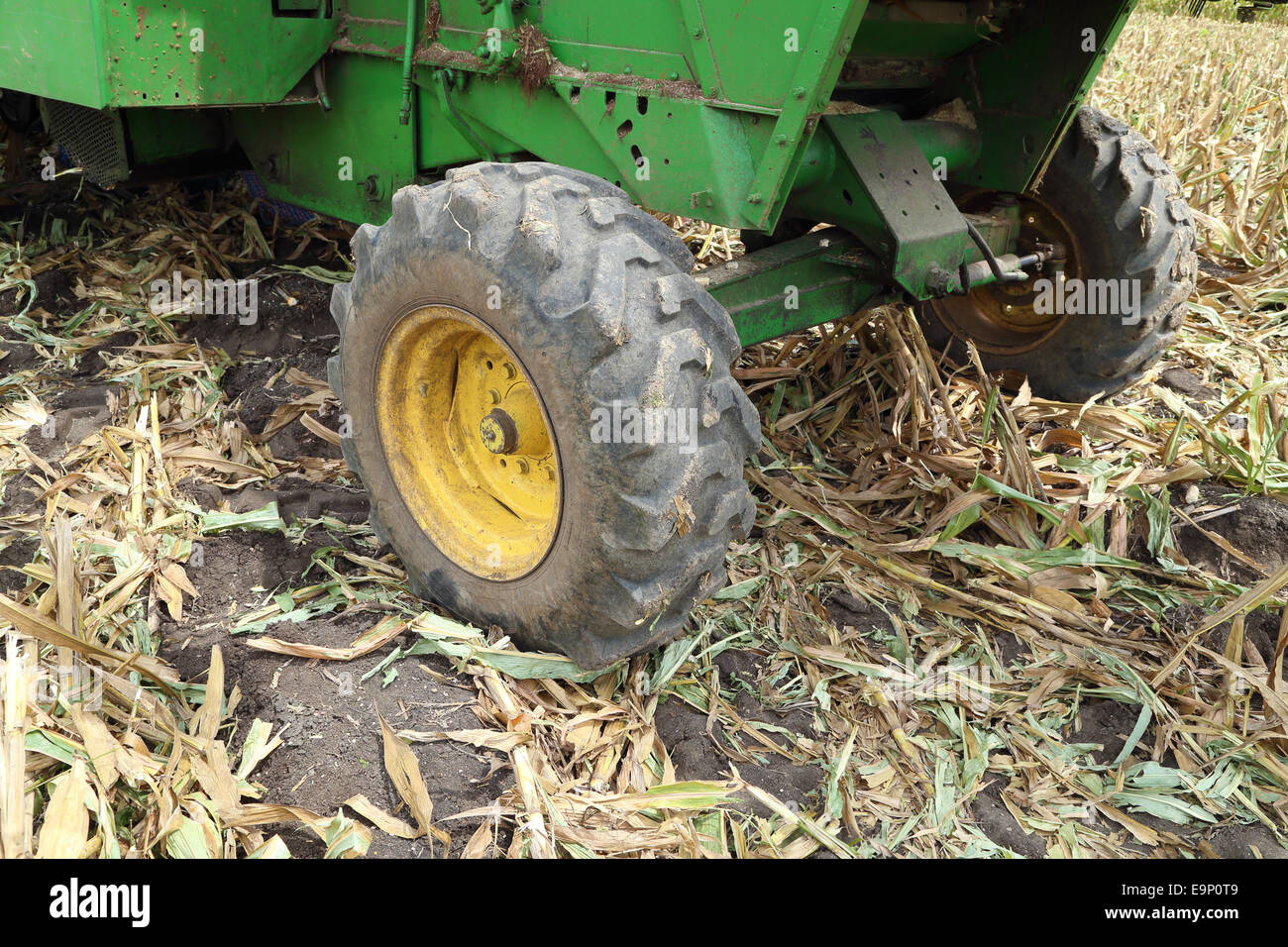 Large rear solid rubber tractor wheel Stock Photo - Alamy