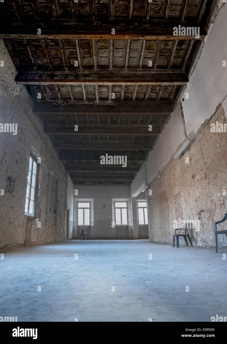 Interiors of an abandoned madhouse in the downtown Stock Photo - Alamy