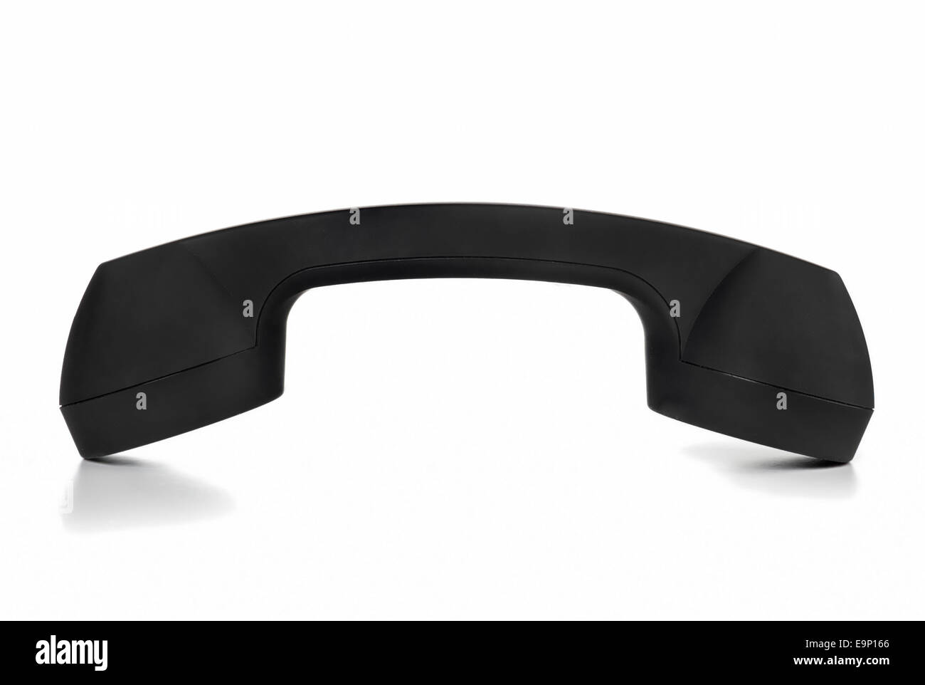 Black telephone handset without cable on white background Stock Photo ...