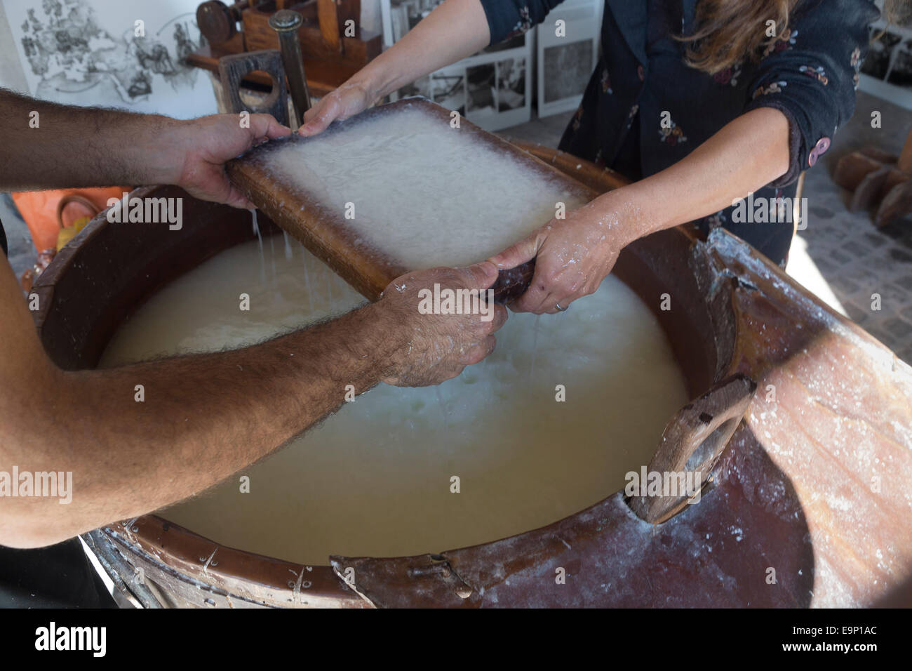 Cotton paper handmade ancient technique Stock Photo - Alamy