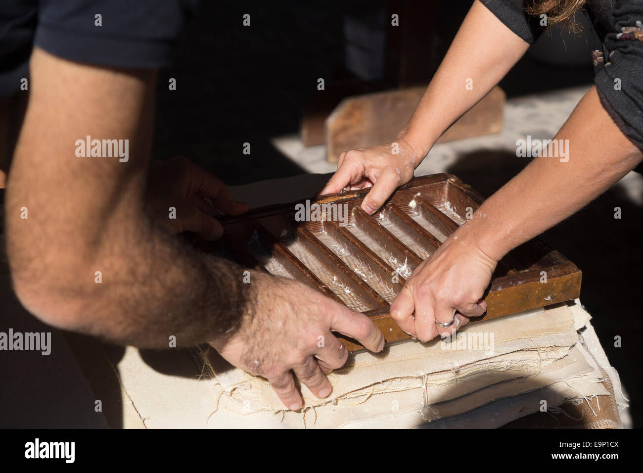 Cotton paper handmade ancient technique Stock Photo - Alamy