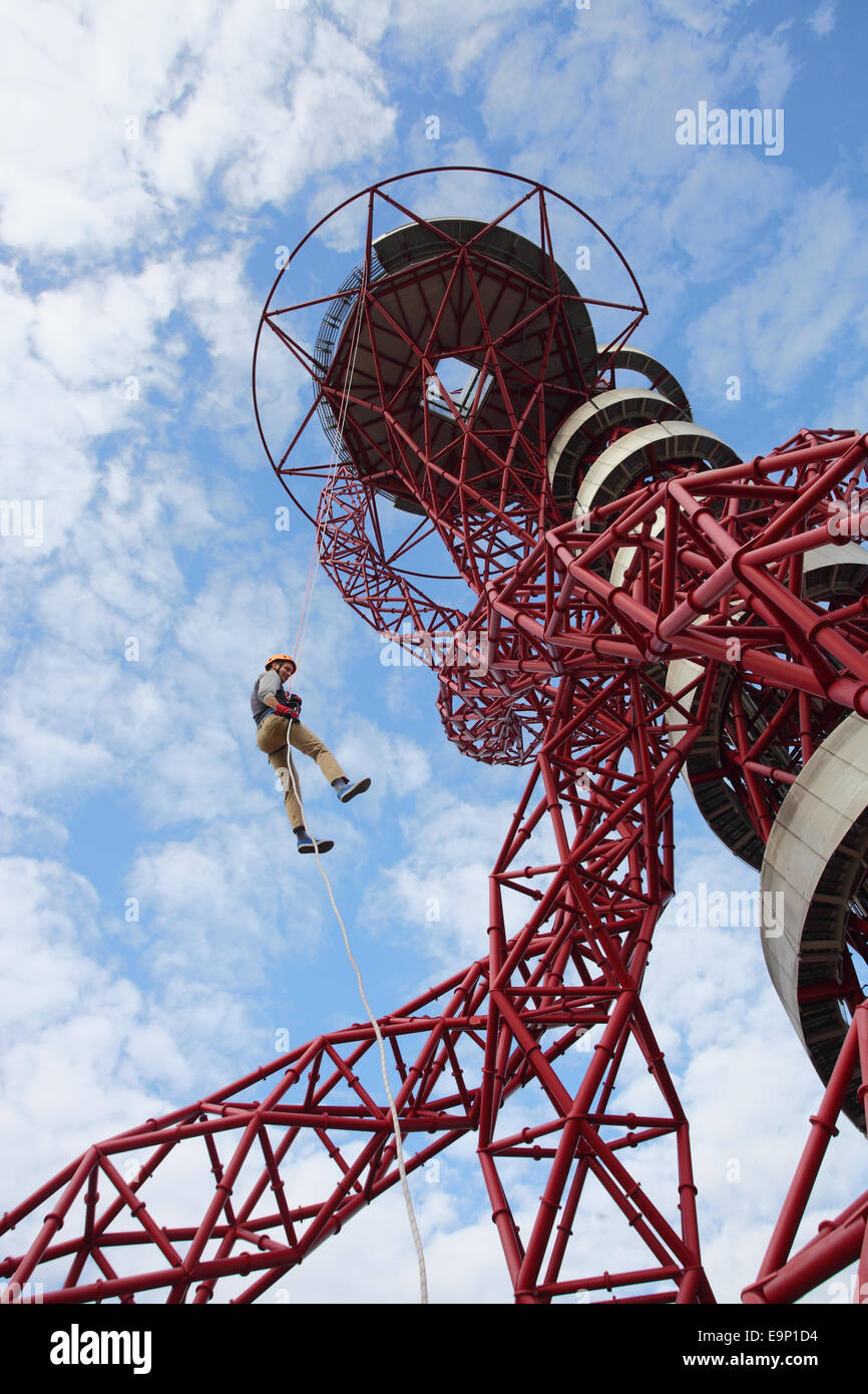 Abseiling from the Arcelor Mittal Orbit the UK's tallest sculpture in ...
