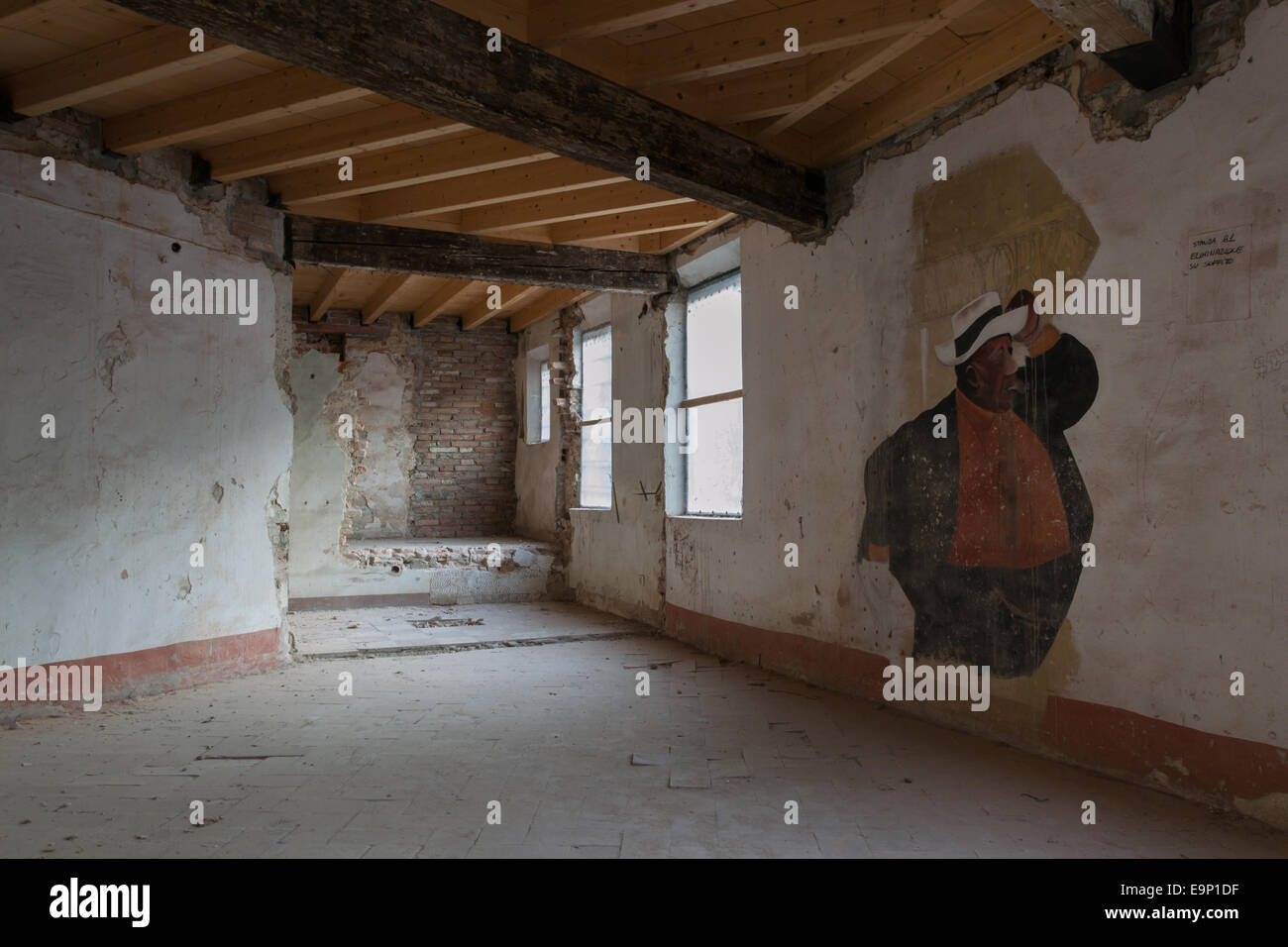 Interiors of an abandoned madhouse in the downtown Stock Photo - Alamy