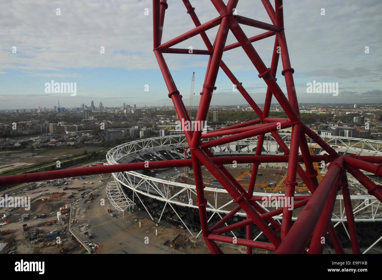 The former Olympic stadium during the construction process to become the new West Ham Football ...