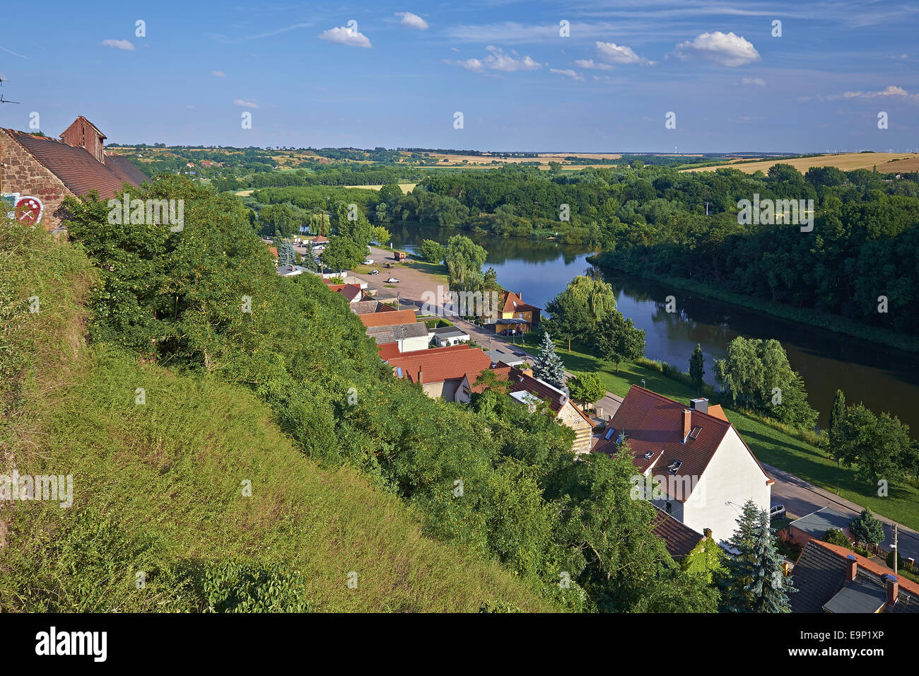Castle Wettin with Saale River, Saxony-Anhalt, Germany Stock Photo - Alamy