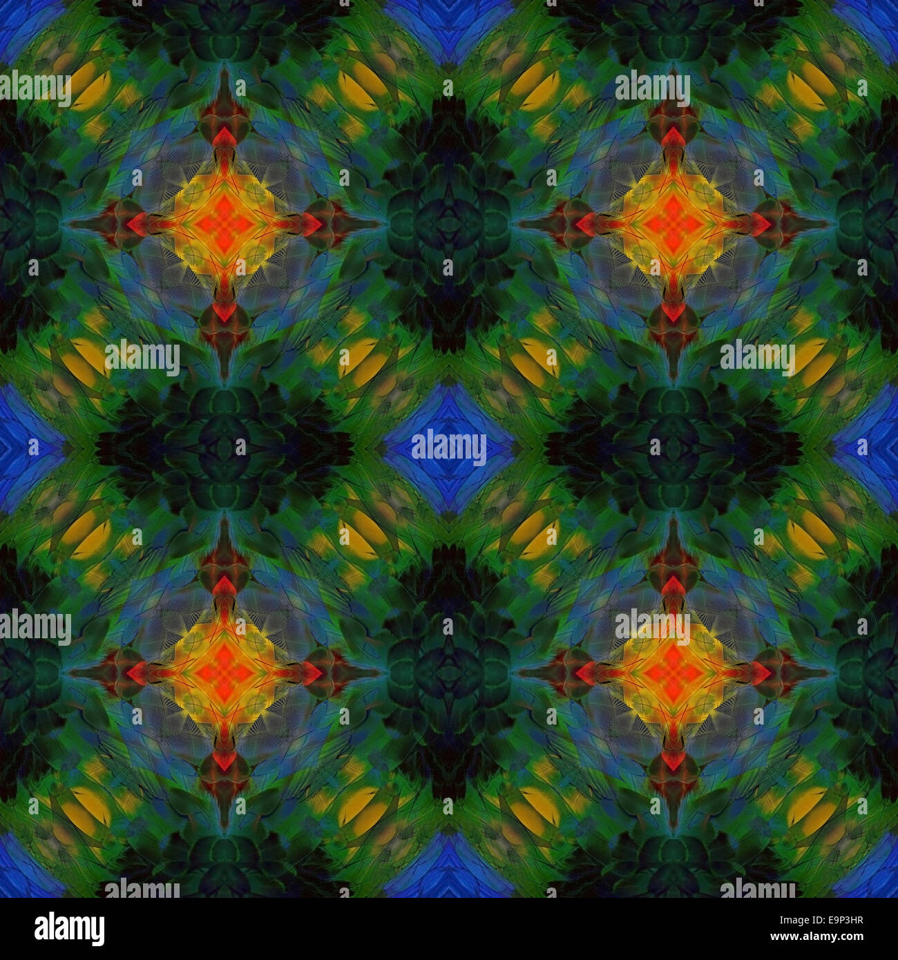 Seamless pattern made from Scarlet Macaw feathers Stock Photo - Alamy