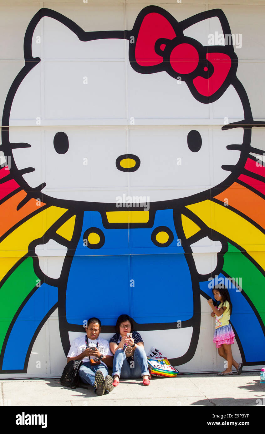 Los Angeles, USA. 30th Oct, 2014. Fans take a rest at the Hello Kitty ...