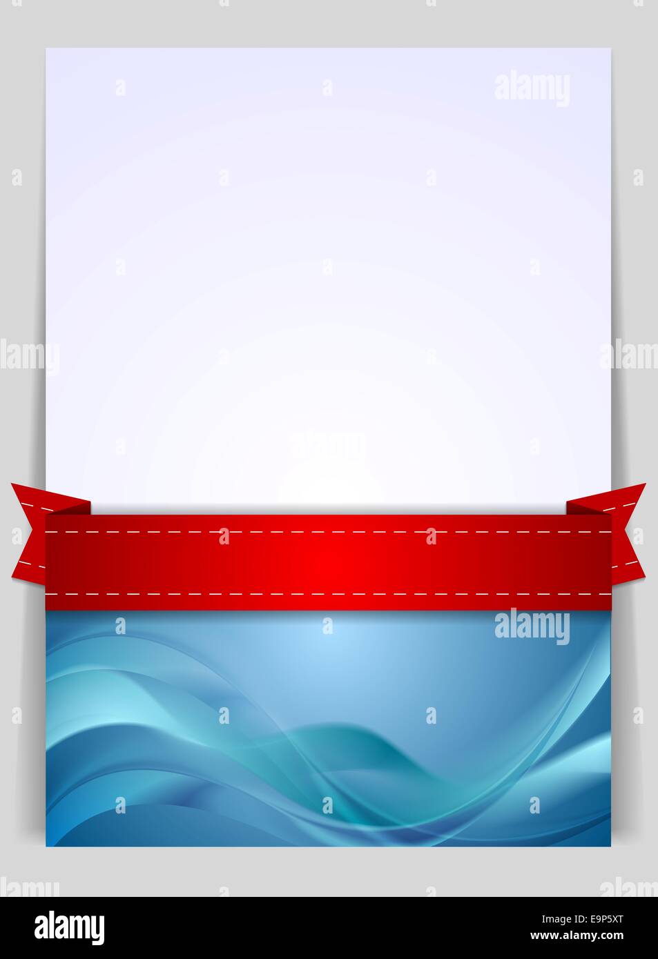 Wavy vector background flyer with red ribbon Stock Photo - Alamy