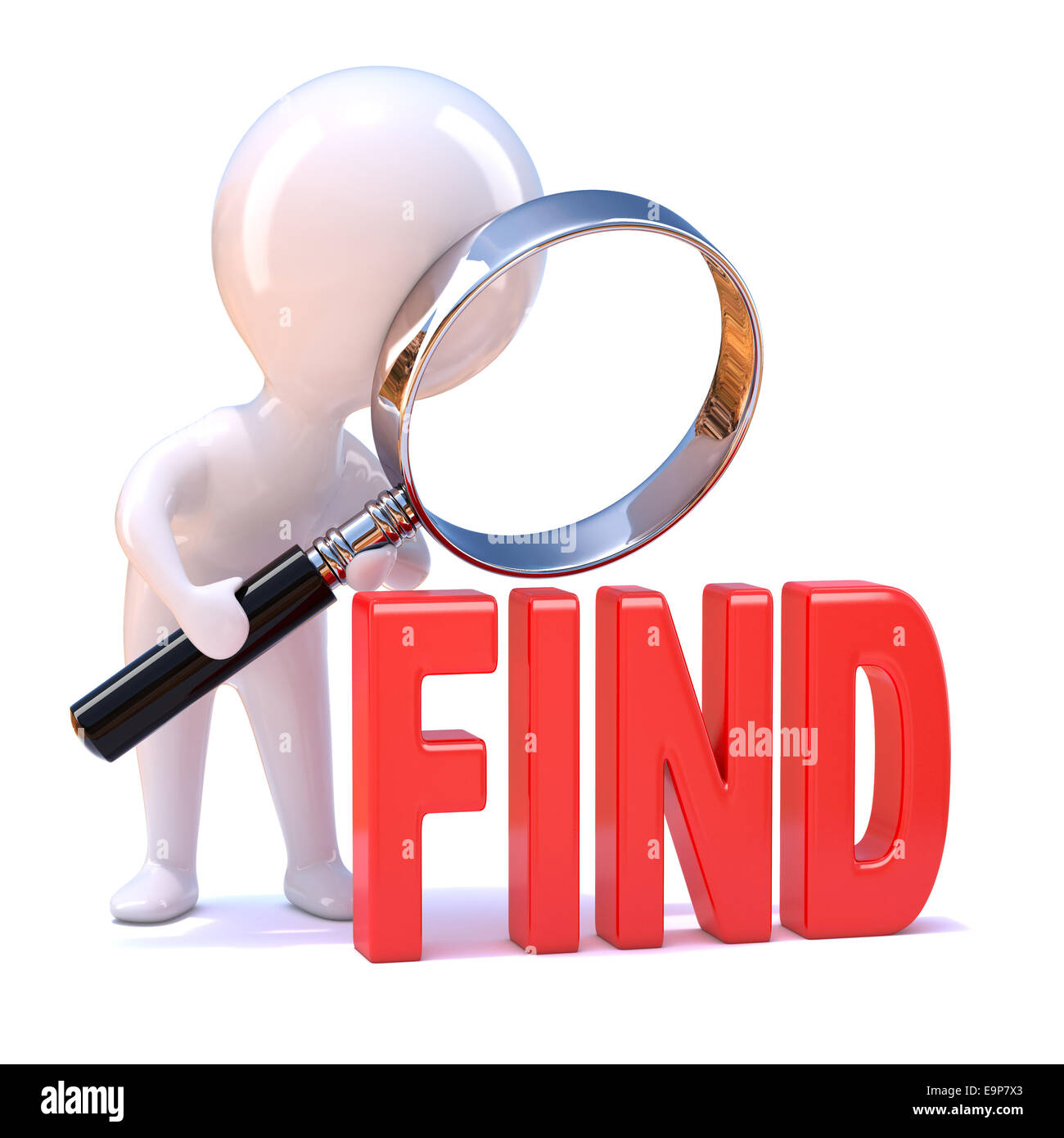 3d render little man magnifying hi-res stock photography and images - Alamy