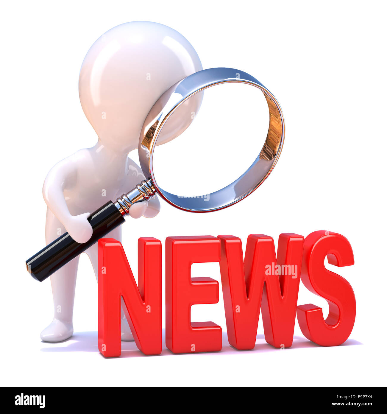 3d render little man magnifying hi-res stock photography and images - Alamy