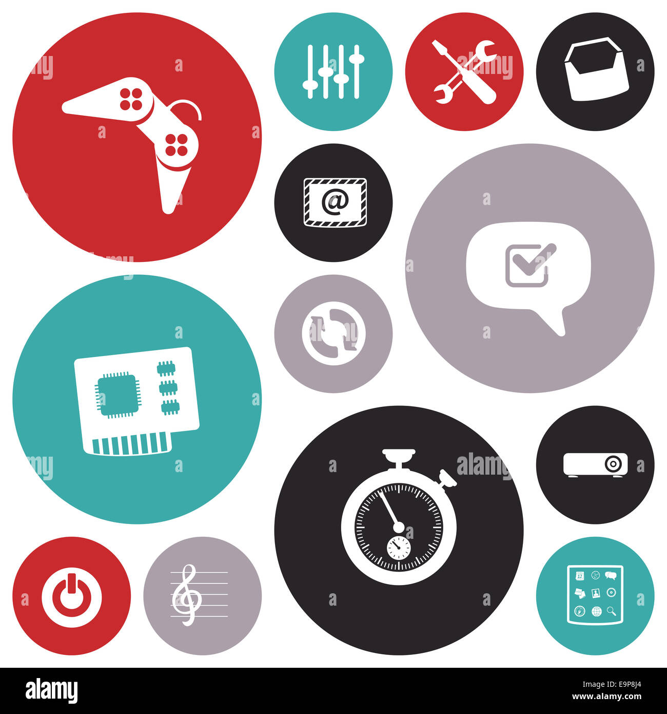 Flat design icons for user interface Stock Photo - Alamy