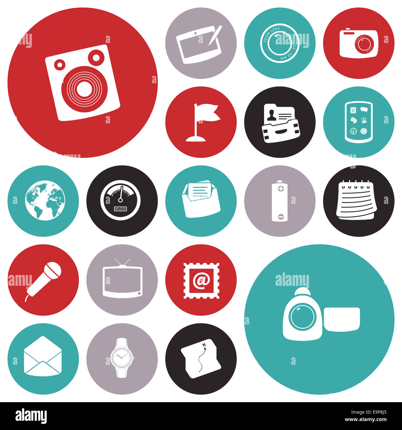 Flat design icons for user interface Stock Photo - Alamy