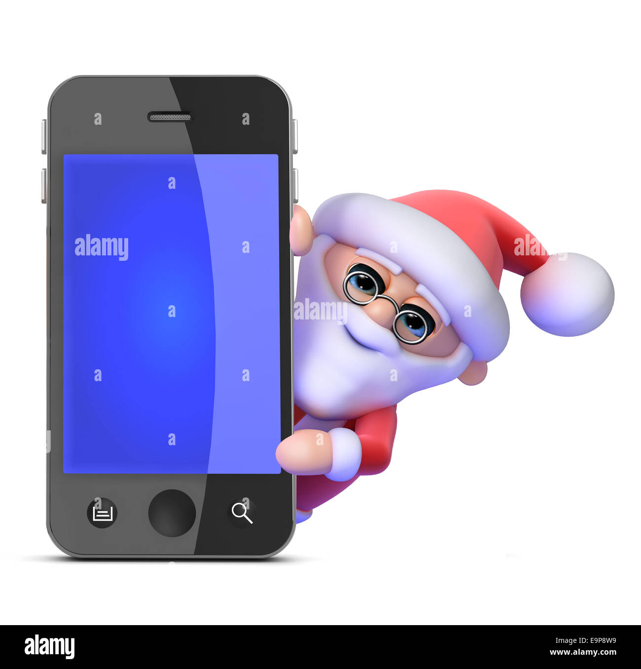 3d Santa has a new smartphone for you Stock Photo - Alamy