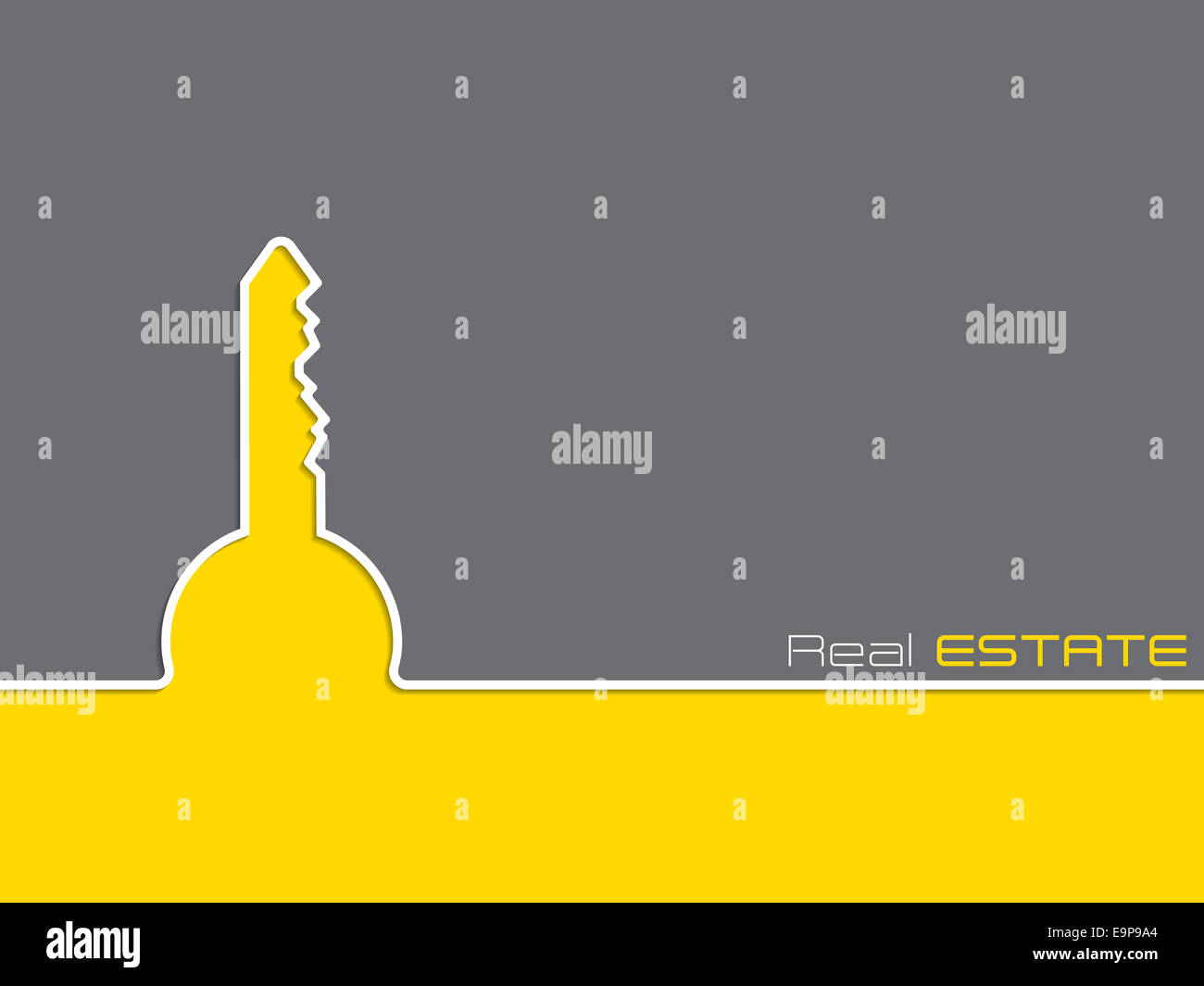 Real estate advertising background with key silhouette Stock Photo - Alamy