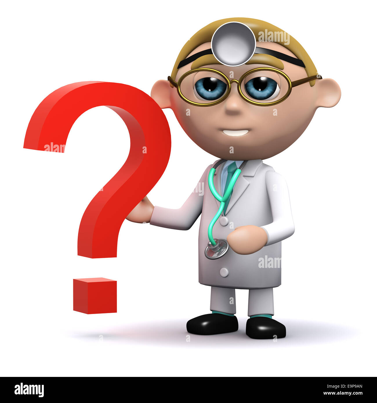 3d Doctor has a question Stock Photo - Alamy
