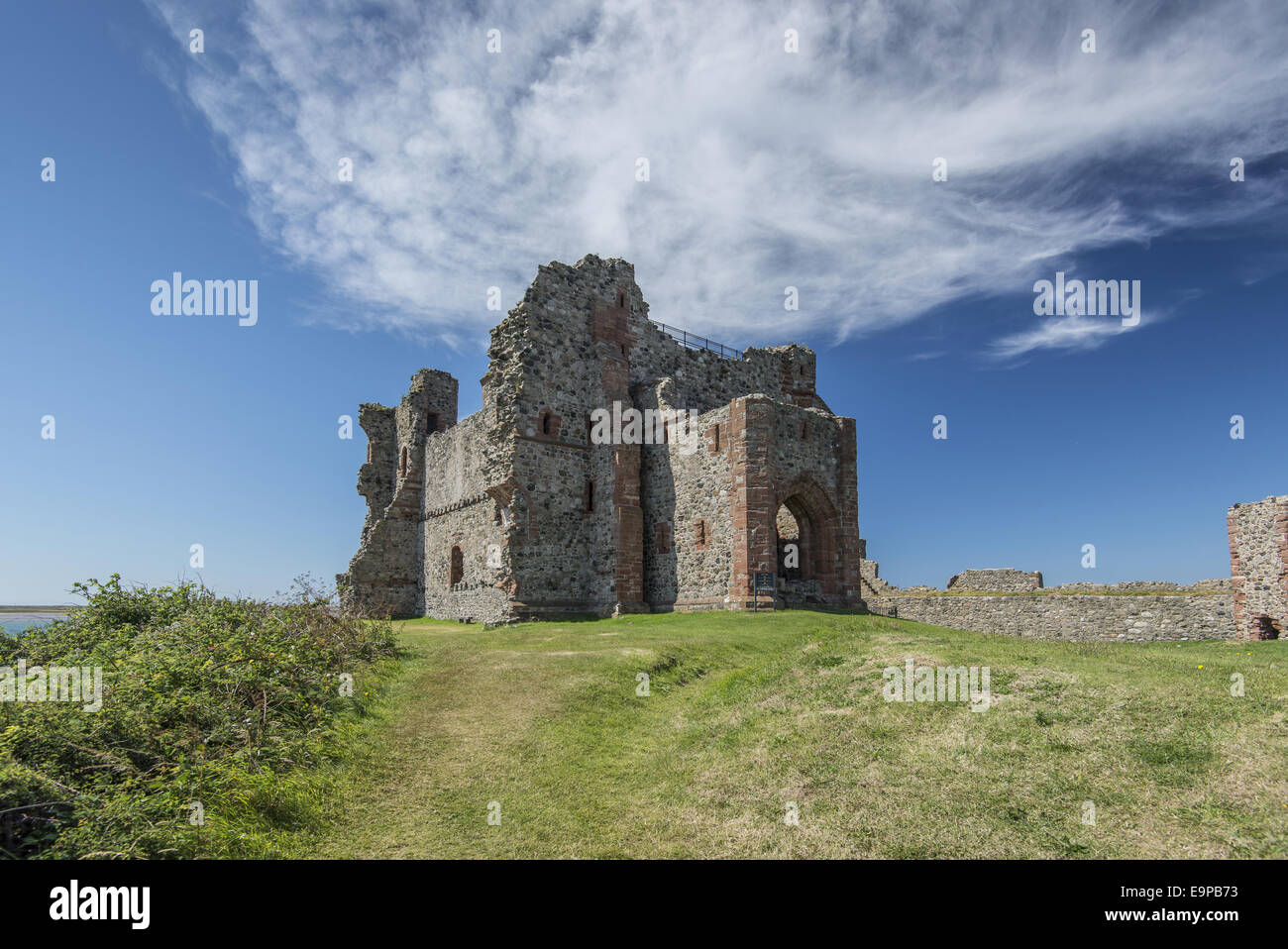 View of ruined castle near coast, Piel Castle, Piel Island, Islands of ...