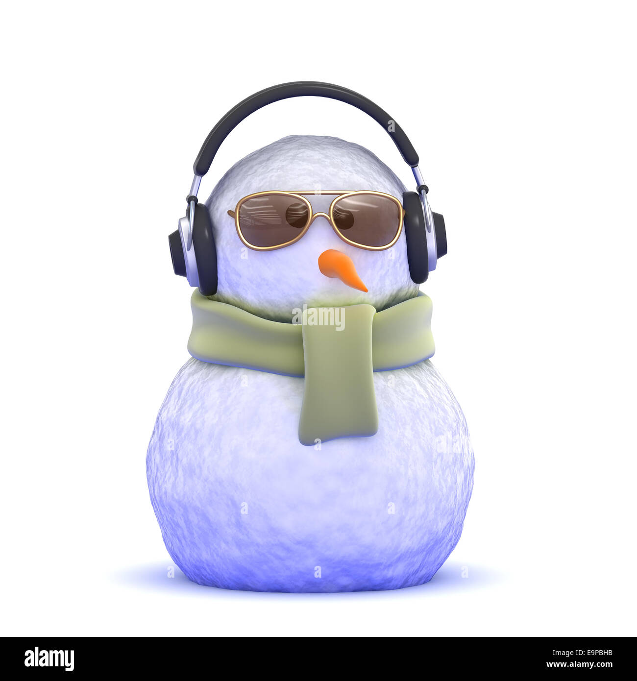 3d render of a snowman wearing headphones and sunglasses Stock Photo ...