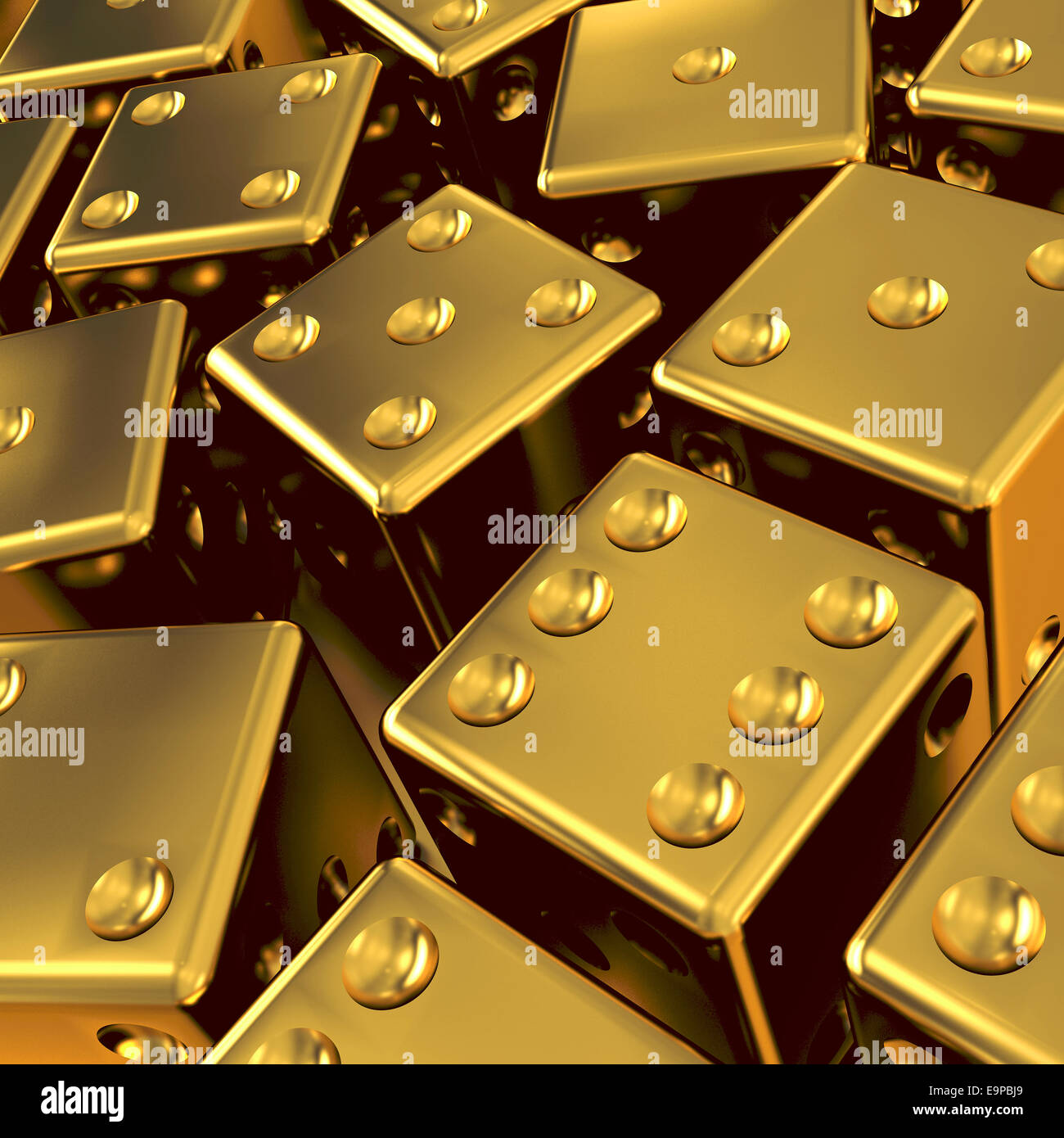 Gold dice 3d hi-res stock photography and images - Alamy