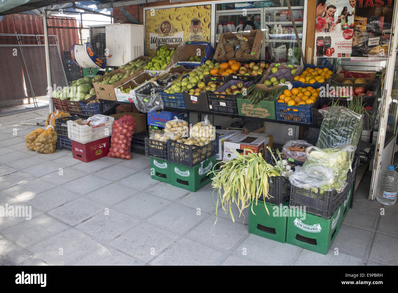 Green grocer shop sell fruit and veg - Bulgaria Stock Photo - Alamy