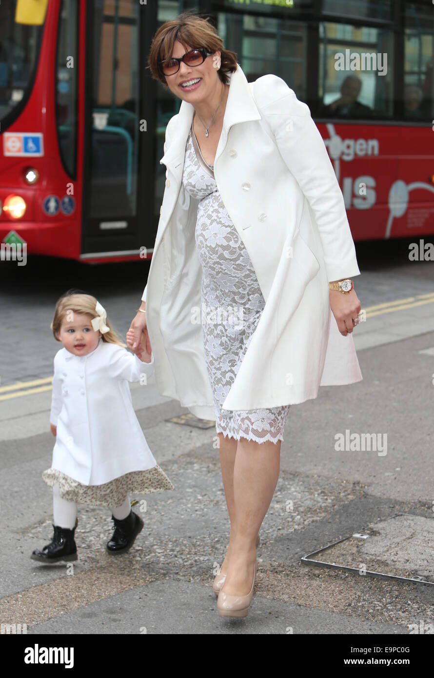 Kate Silverton and family outside ITV Studios Featuring: Kate Silverton ...