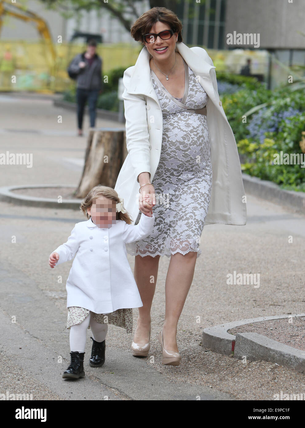 Kate Silverton and family outside ITV Studios Featuring: Kate Silverton ...