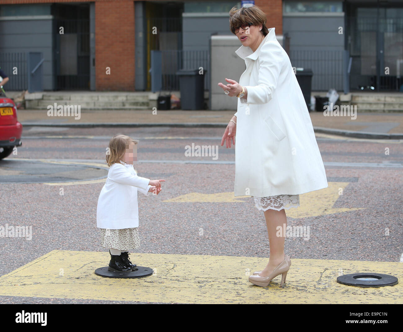 Kate Silverton and family outside ITV Studios Featuring: Kate Silverton ...