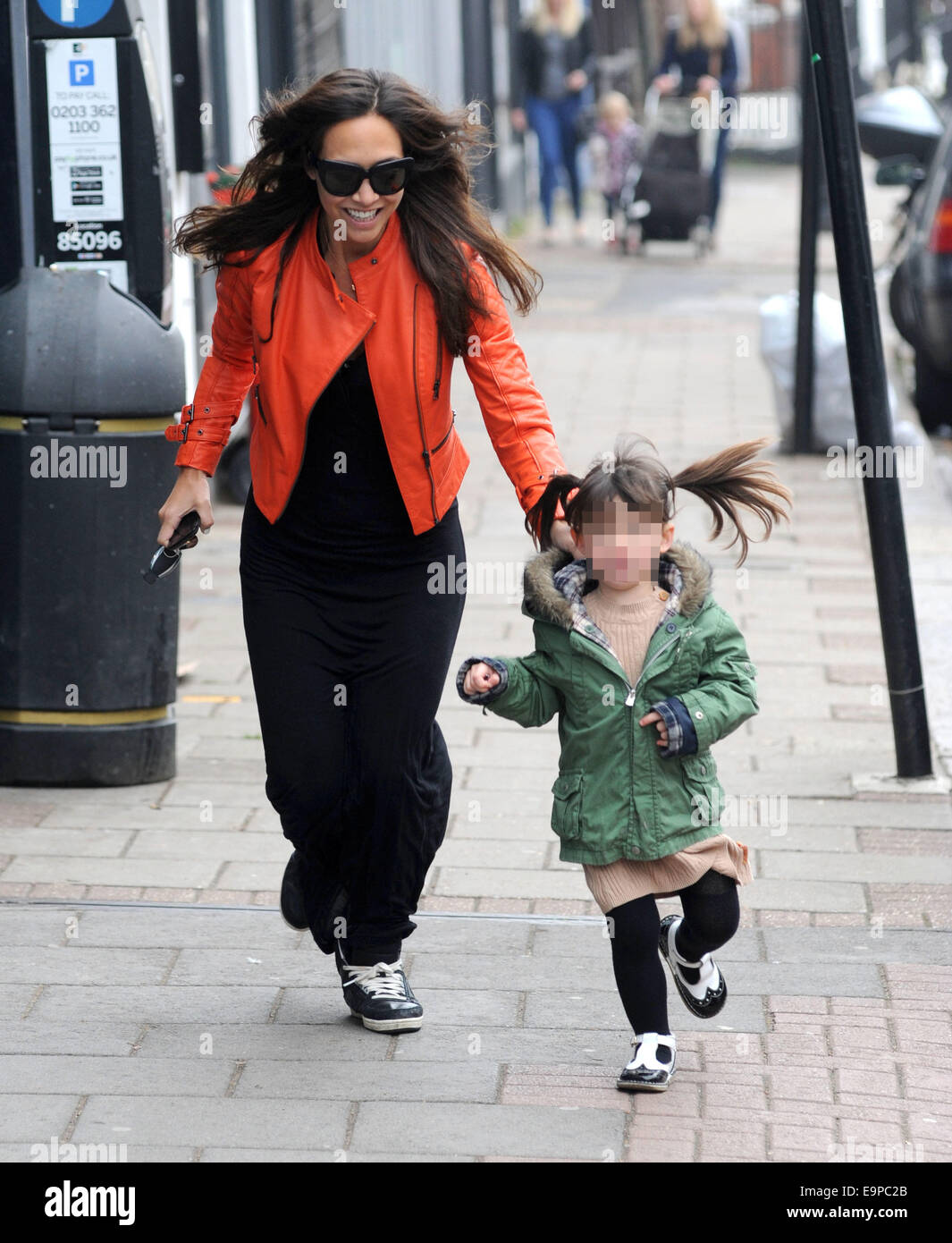 Myleene Klass out in London with her daughter Featuring: Myleene Klass ...