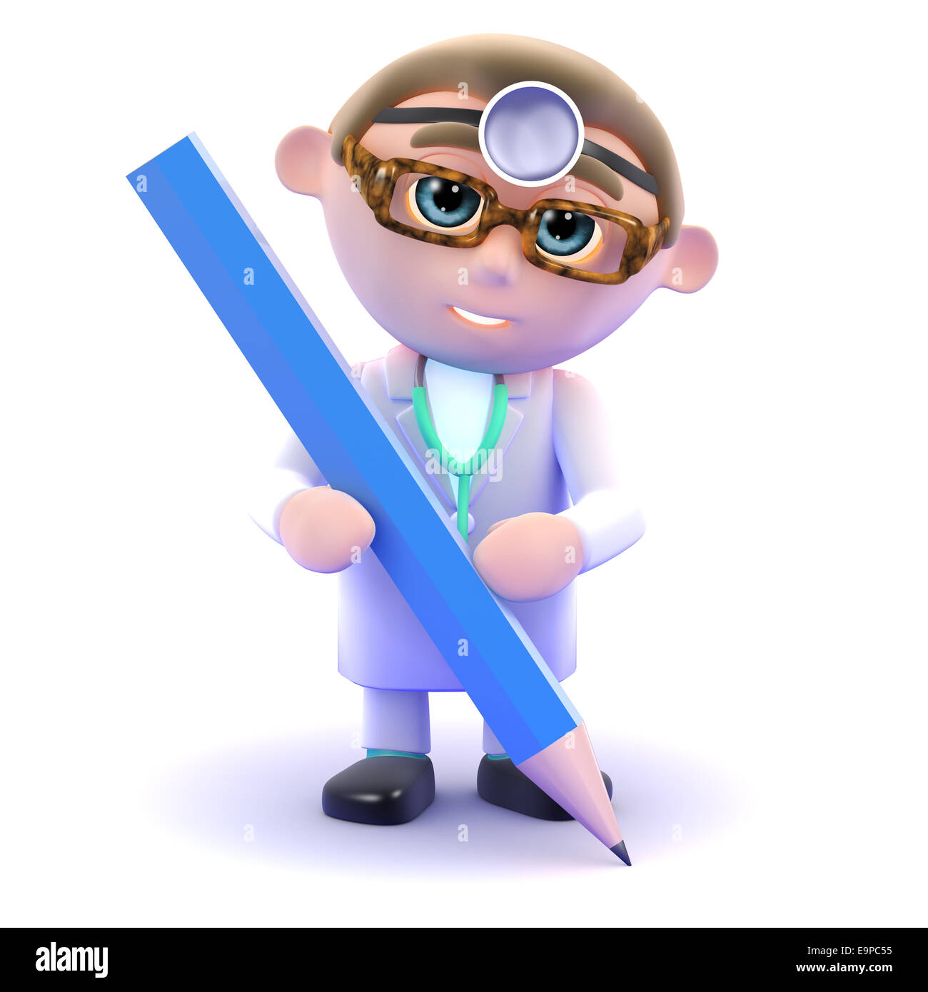 3d render of a doctor with a pencil Stock Photo - Alamy