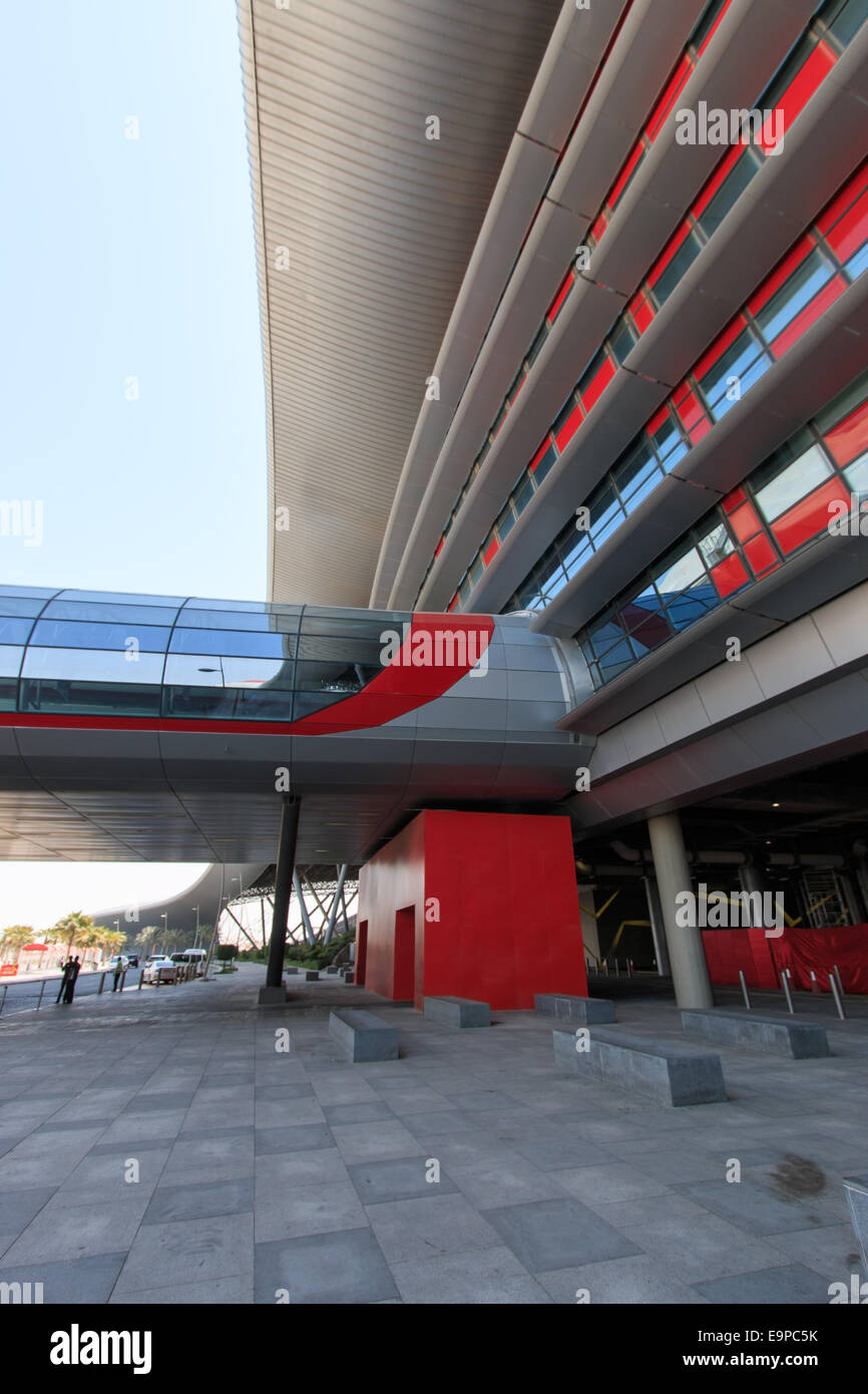 Abu Dhabi, UAE - October 10, 2014: Exterior of the Ferrari World at Yas ...
