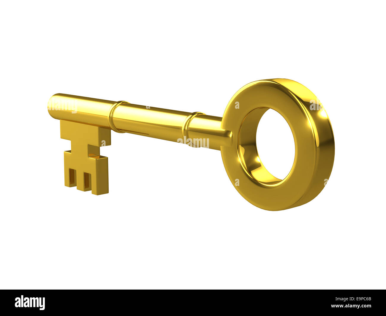 3d render of a gold key Stock Photo - Alamy