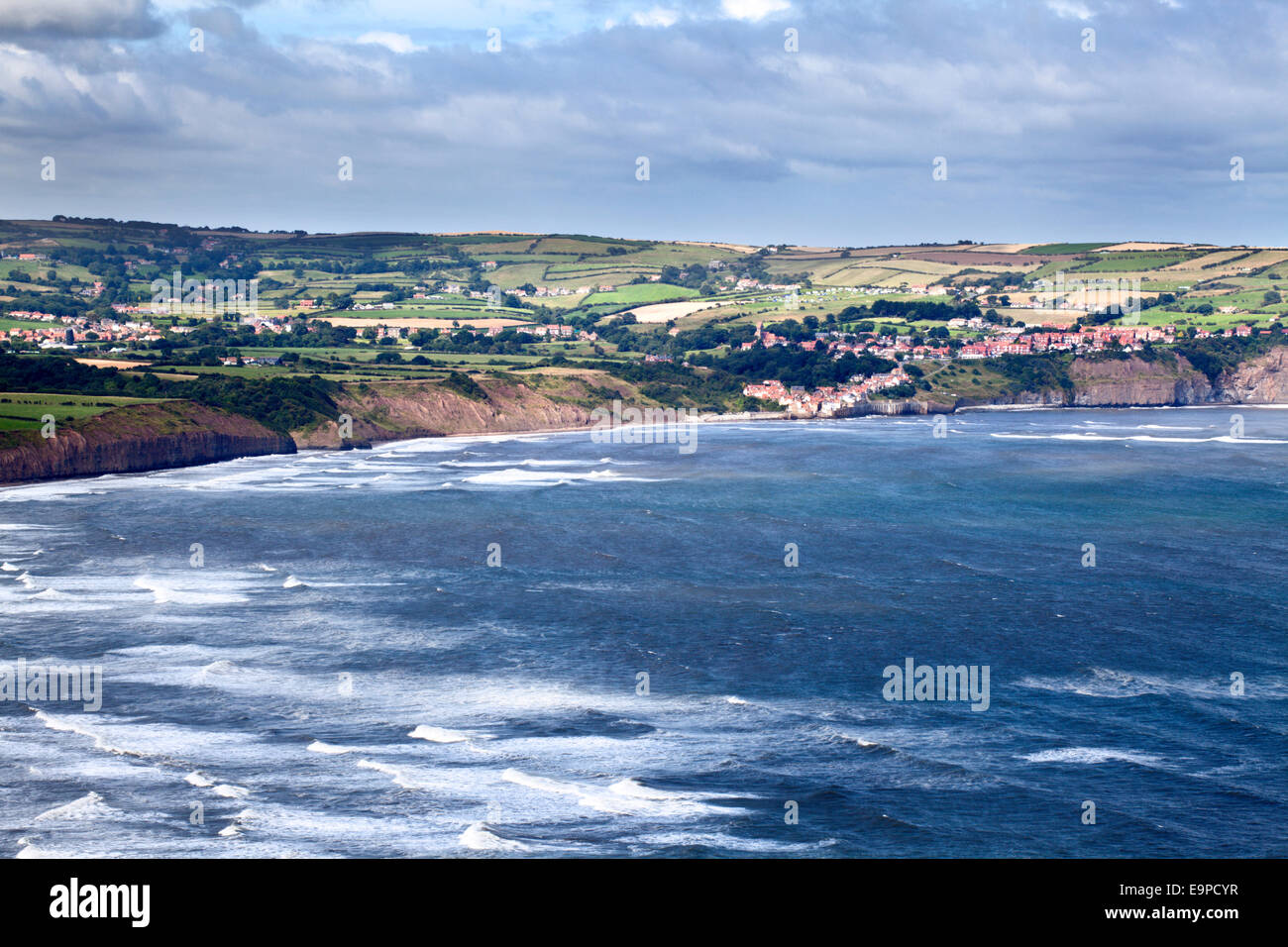 Robin Hoods Bay from Ravenscar Yorkshire Coast England Stock Photo - Alamy