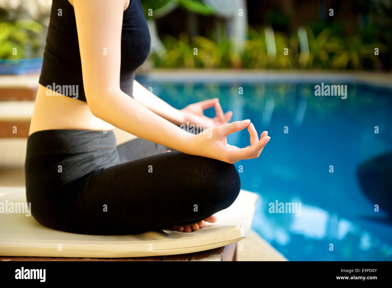 Lotus pose and hand hi-res stock photography and images - Alamy