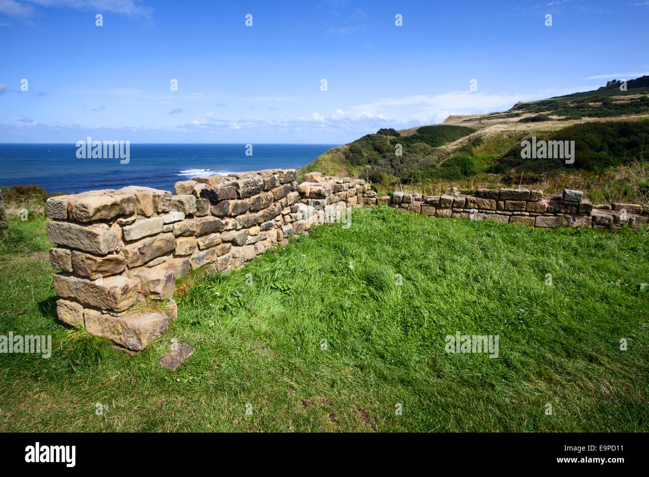 Ruins of Low Peak Alum Works at Ravenscar Yorkshire Coast England Stock ...