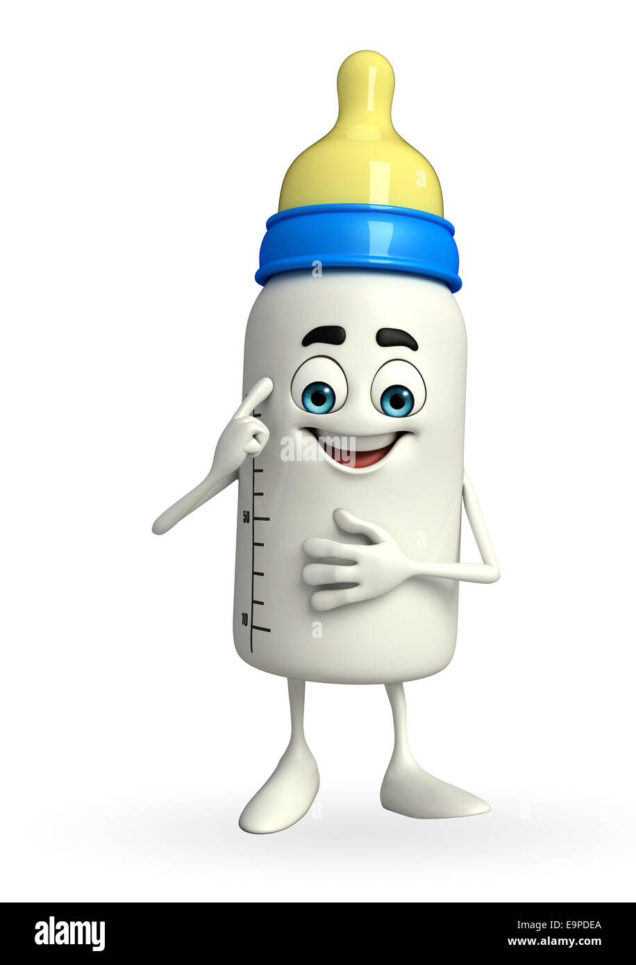 Cartoon Character of baby bottle is thinking Stock Photo - Alamy