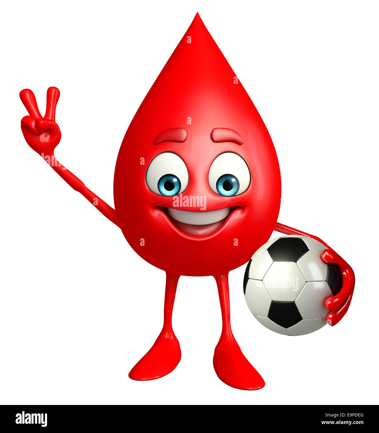 Cartoon Character of Blood Drop with football Stock Photo - Alamy