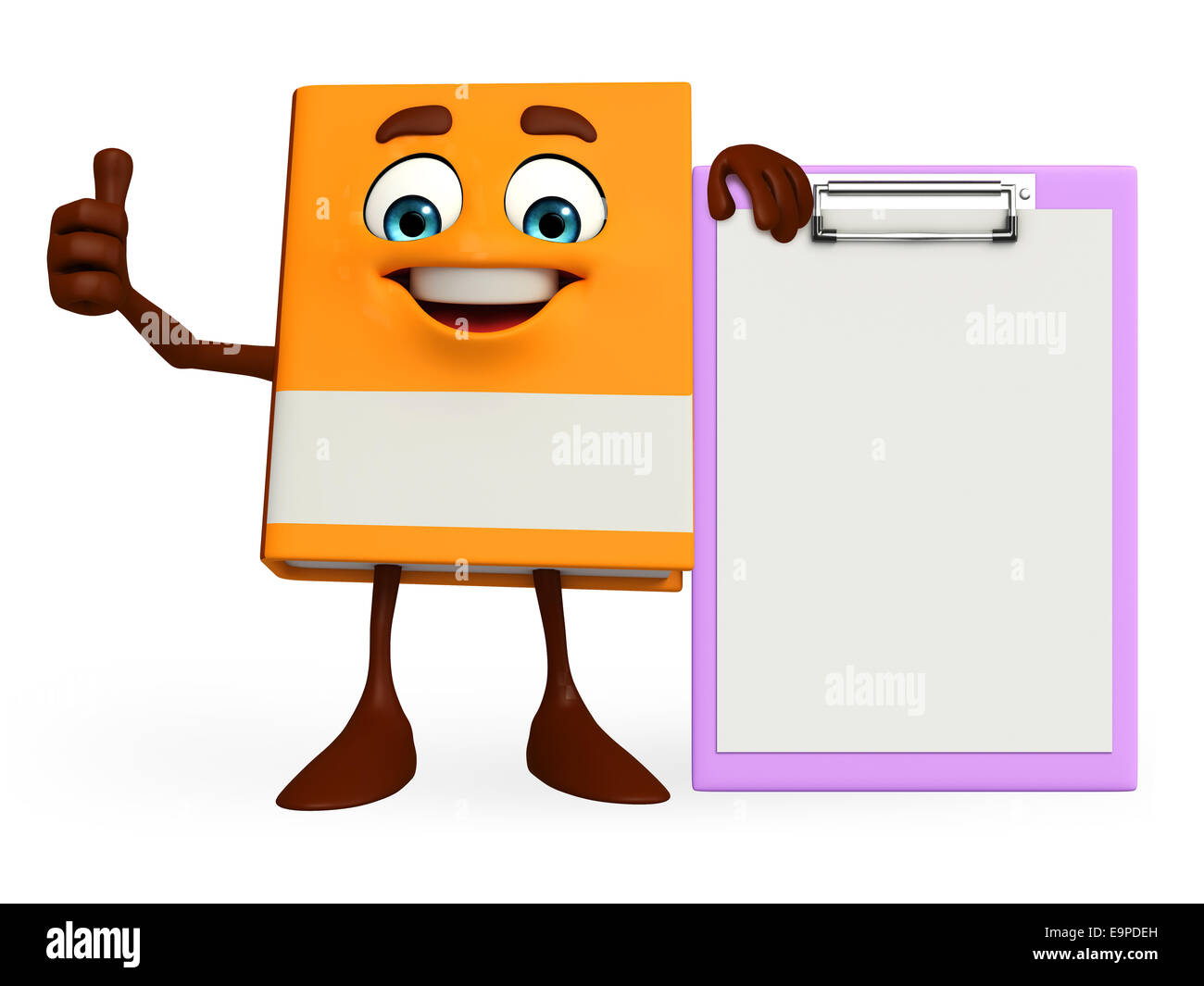 Cartoon Character of Book with notepad Stock Photo - Alamy