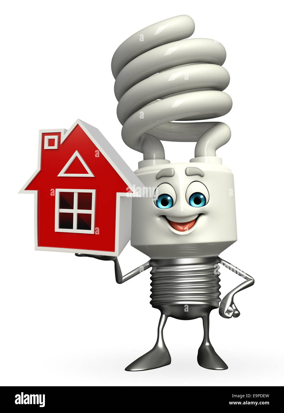Cartoon Character of CFL with home Stock Photo - Alamy