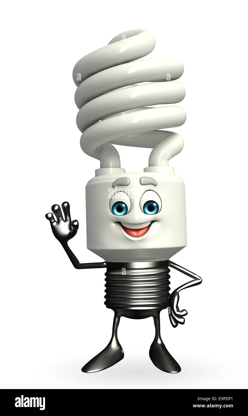 Cartoon Character of CFL is happy pose Stock Photo - Alamy