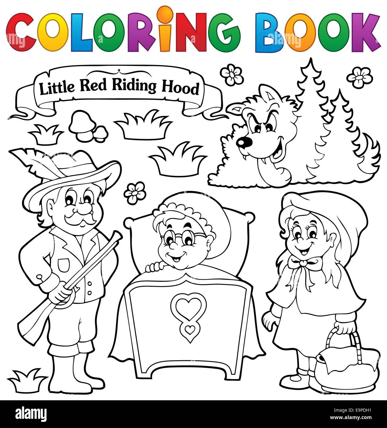 Coloring book fairy tale theme 1 - picture illustration Stock Photo - Alamy