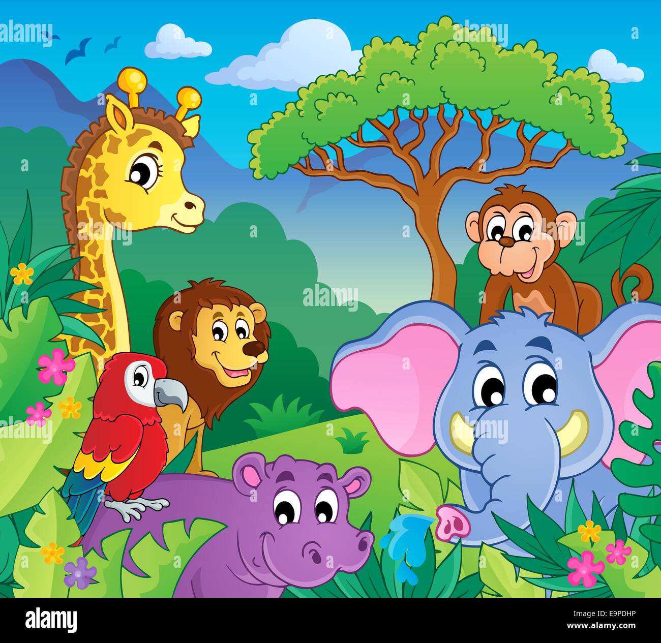 Image with jungle theme 9 - picture illustration Stock Photo - Alamy