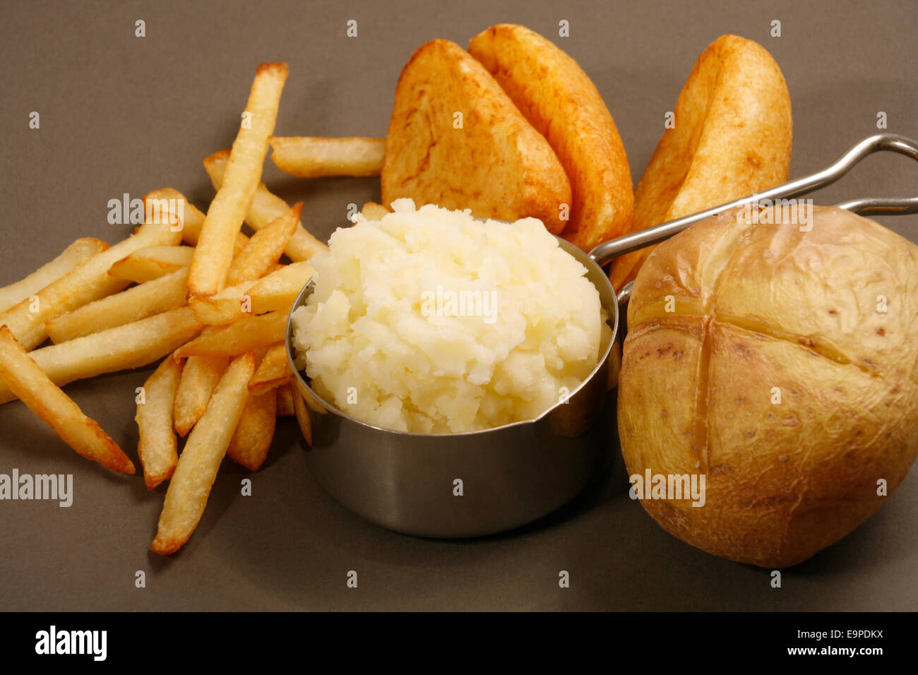 Potatoes on a Grey Background Stock Photo - Alamy