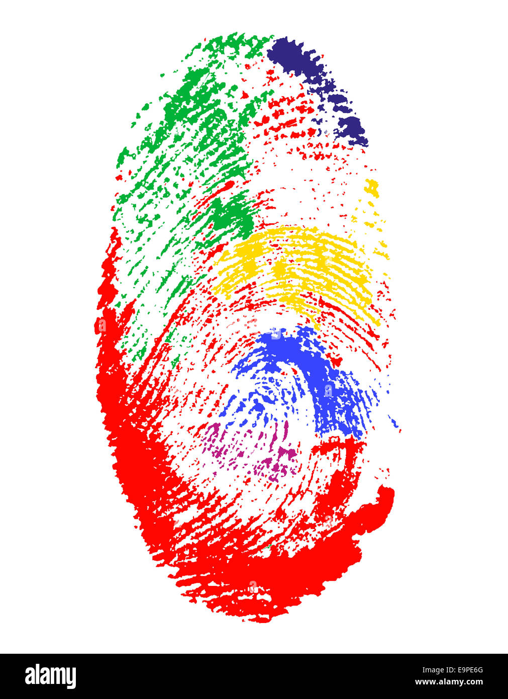fingerprint of different colors illustration isolated on gray ...