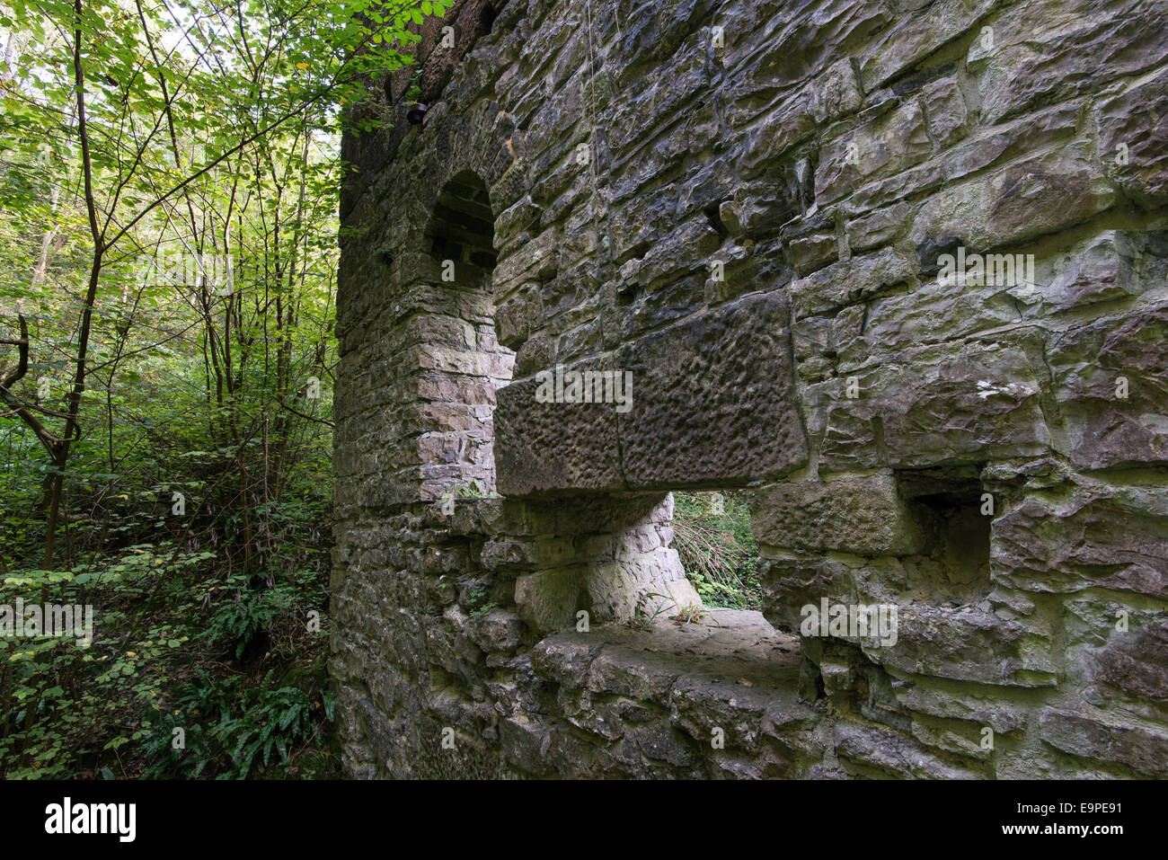 Mandale Mine buildings in Lathkill Dale, Peak District, Derbyshire ...