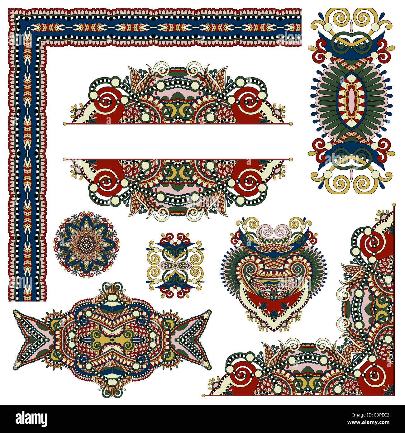 Paisley circle frame border hi-res stock photography and images - Alamy