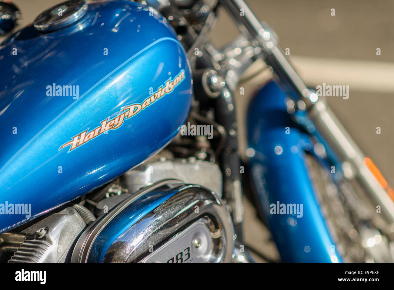 Blue Harley Davidson Bikes
