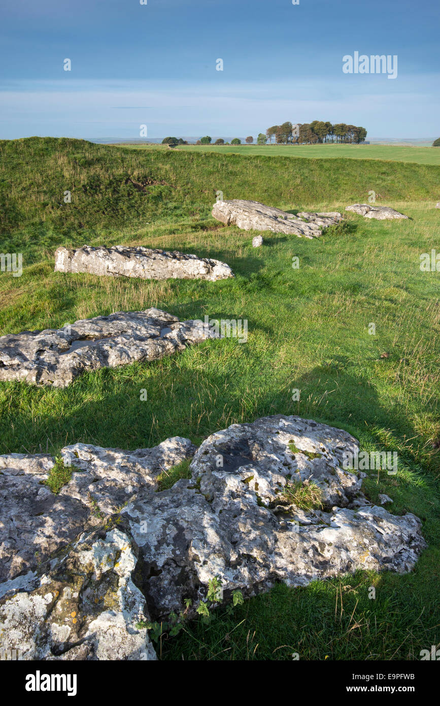 Stones at Arbor Low stone circle in the Peak District, Derbyshire. A ...