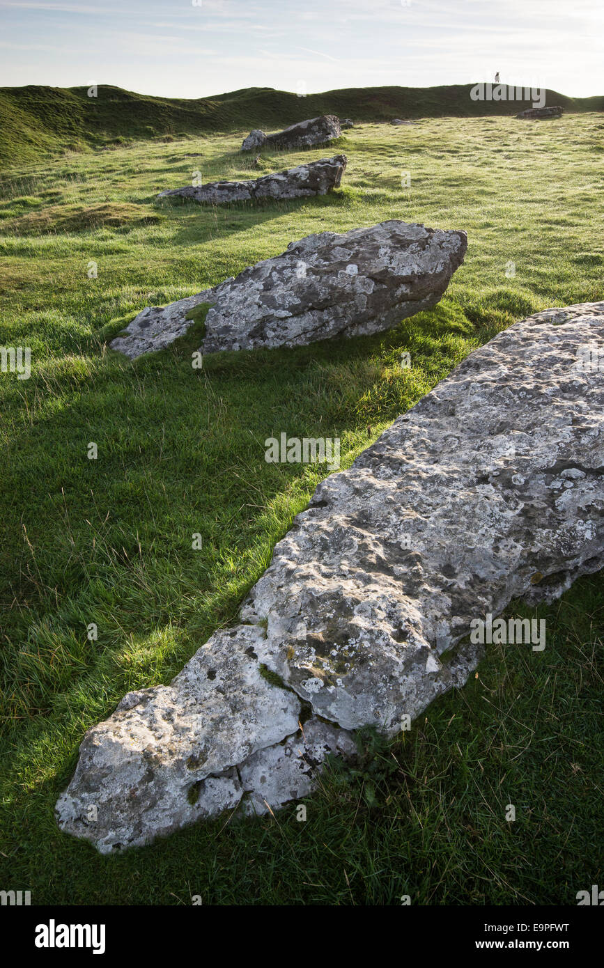 Stones at Arbor Low stone circle in the Peak District, Derbyshire. A ...