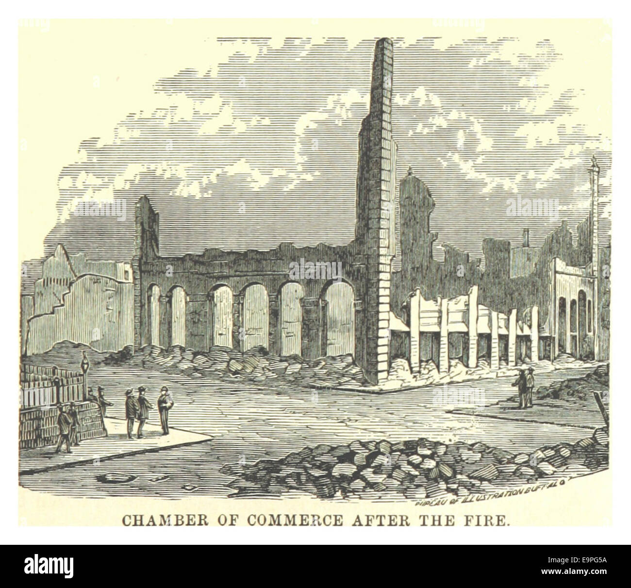 This 1871 drawing by COLBERT depicts the Chamber of Commerce in New ...