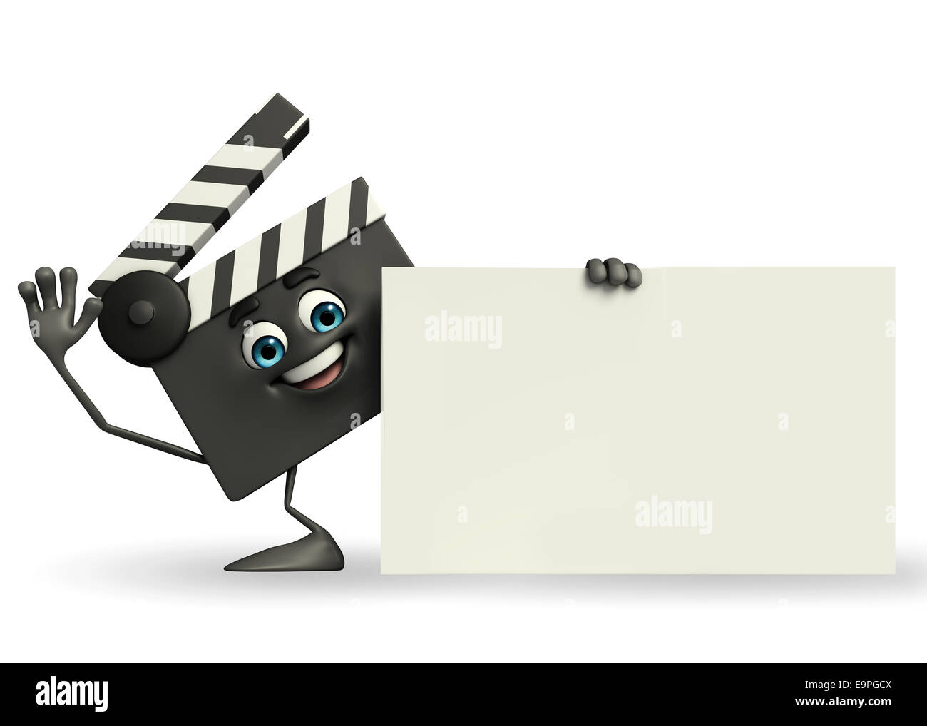 Cartoon Character of Clapper Board with sign Stock Photo - Alamy