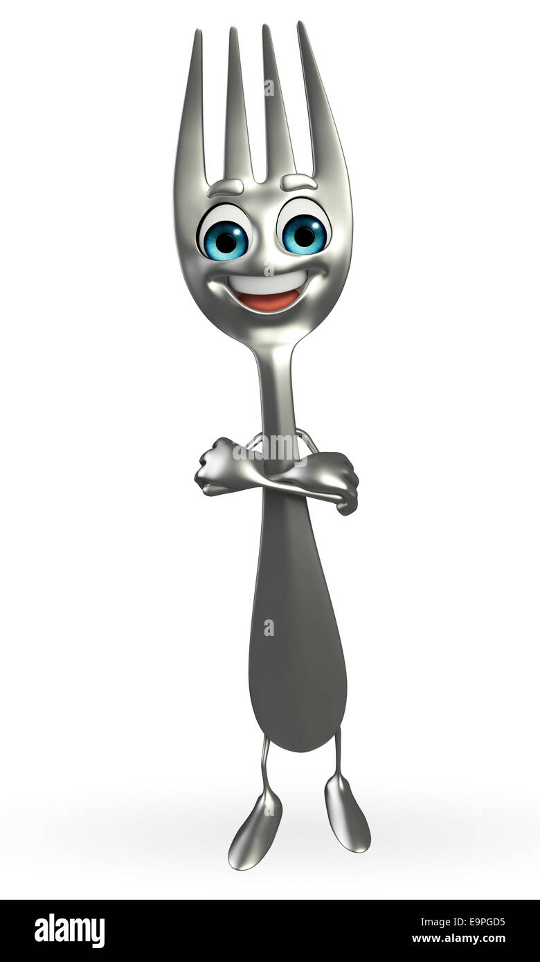 Chef cook holding fork cartoon hi-res stock photography and images - Alamy